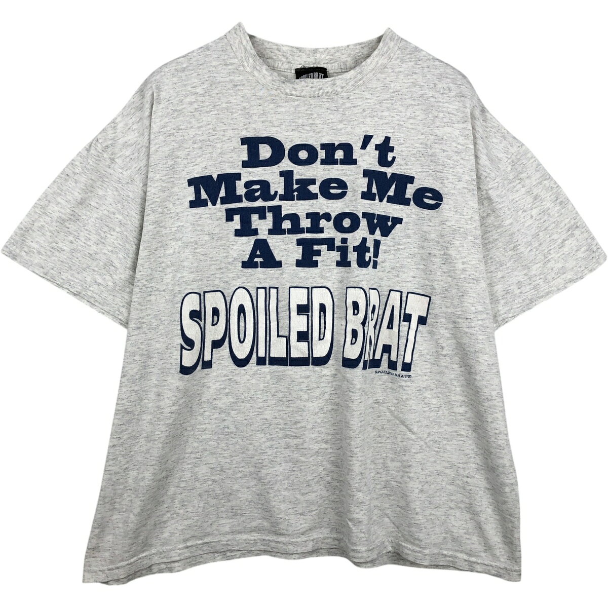 商品詳細 ブランド・SPOILED BRAT・ 特徴・クルーネック(丸首)・半袖・ヴィンテージ・ モデル/形状・メッセージプリントTシャツ・ 素材・コットン:100%・ 色・グレー系 灰色・ 柄・プリント・ 生産国・USA製・ 年代・90年...