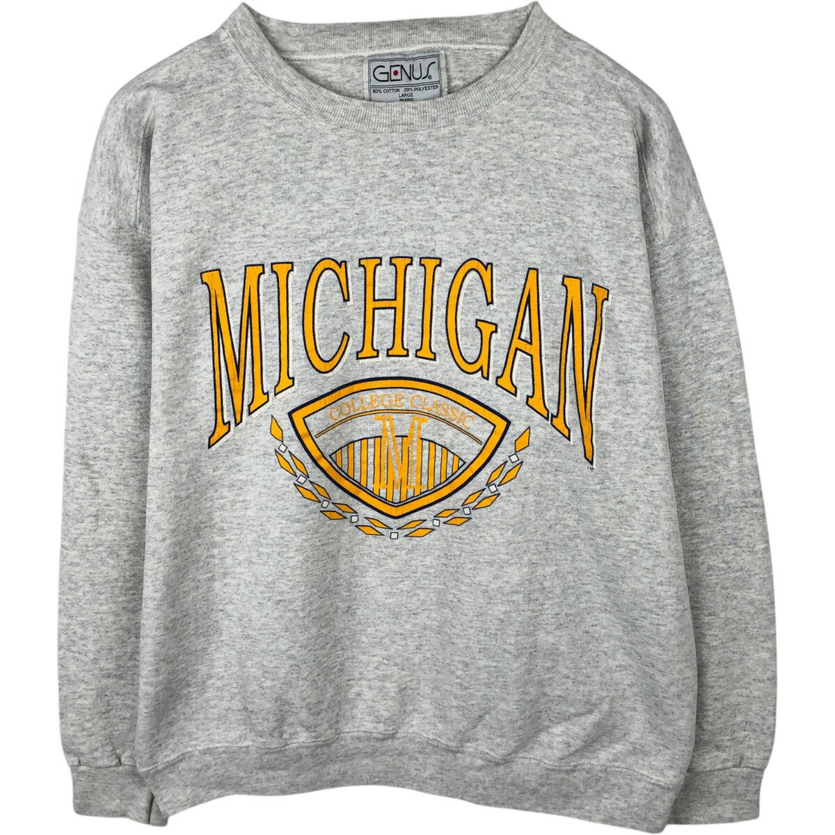 商品詳細 ブランド・GENUS・ 特徴・長袖・クルーネック(丸首)・ヴィンテージ・ モデル/形状・MICHIGAN ミシガン大学・カレッジスウェットシャツ トレーナー・ 素材・コットン:80%・ポリエステル:20%・ 色・グレー系 灰色・ ...