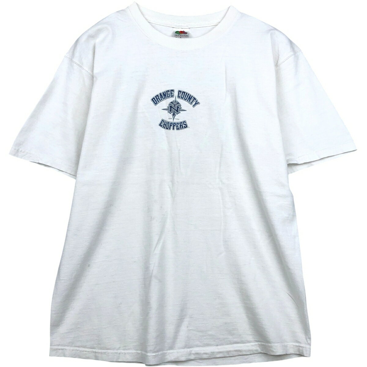商品詳細 ブランド・FRUIT OF THE LOOM・フルーツオブザルーム・ 特徴・クルーネック(丸首)・半袖・両面プリント・ モデル/形状・ORANGE COUNTY CHOPPERS・モーターサイクル バイクTシャツ・ 素材・コットン...