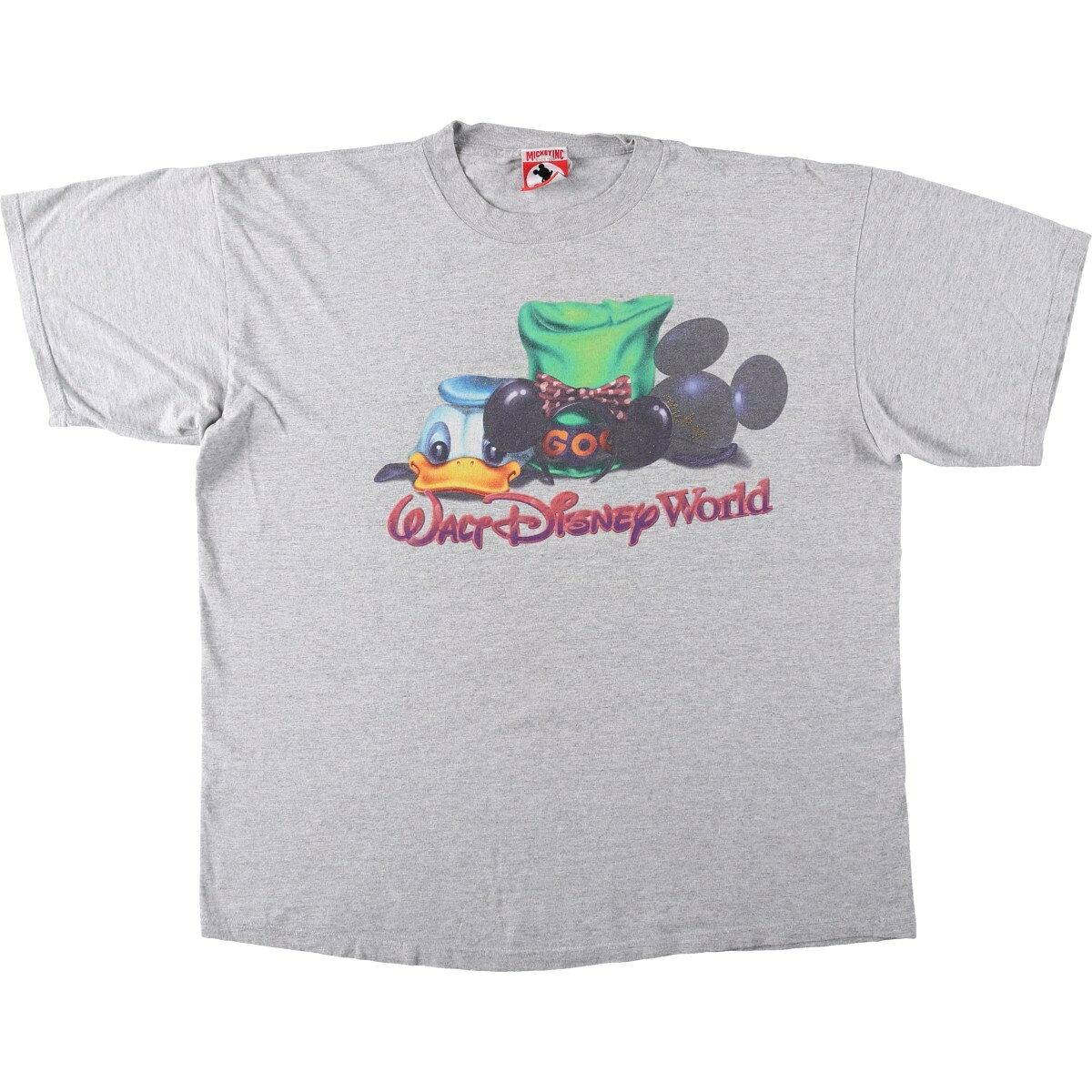 商品詳細 ブランド・MICKY,INC・ 特徴・クルーネック(丸首)・半袖・ヴィンテージ・ モデル/形状・キャラクタープリントTシャツ・ 素材・コットン:100%・ 色・グレー系 灰色・ 柄・プリント・ 生産国・ジャマイカ製・ 年代・90年...