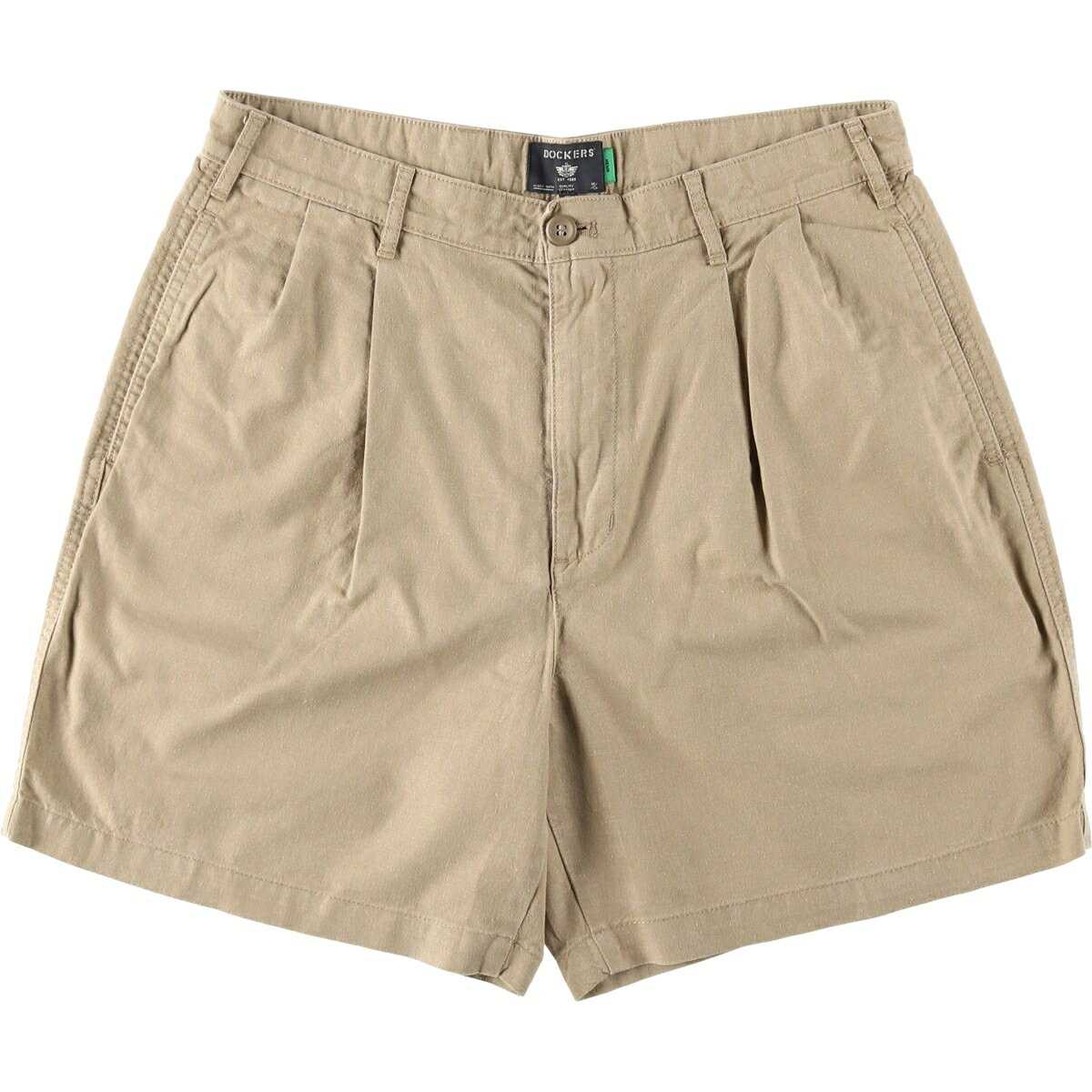商品詳細 ブランド・DOCKERS・ドッカーズ・ 特徴・ジッパーフライ・ツータック・ワイドショートパンツ・ モデル/形状・コットンショーツ ショートパンツ・ 素材・ヘンプ:55%・コットン:45%・ 色・ベージュ系 ブラウン・ 柄・無地・ロ...
