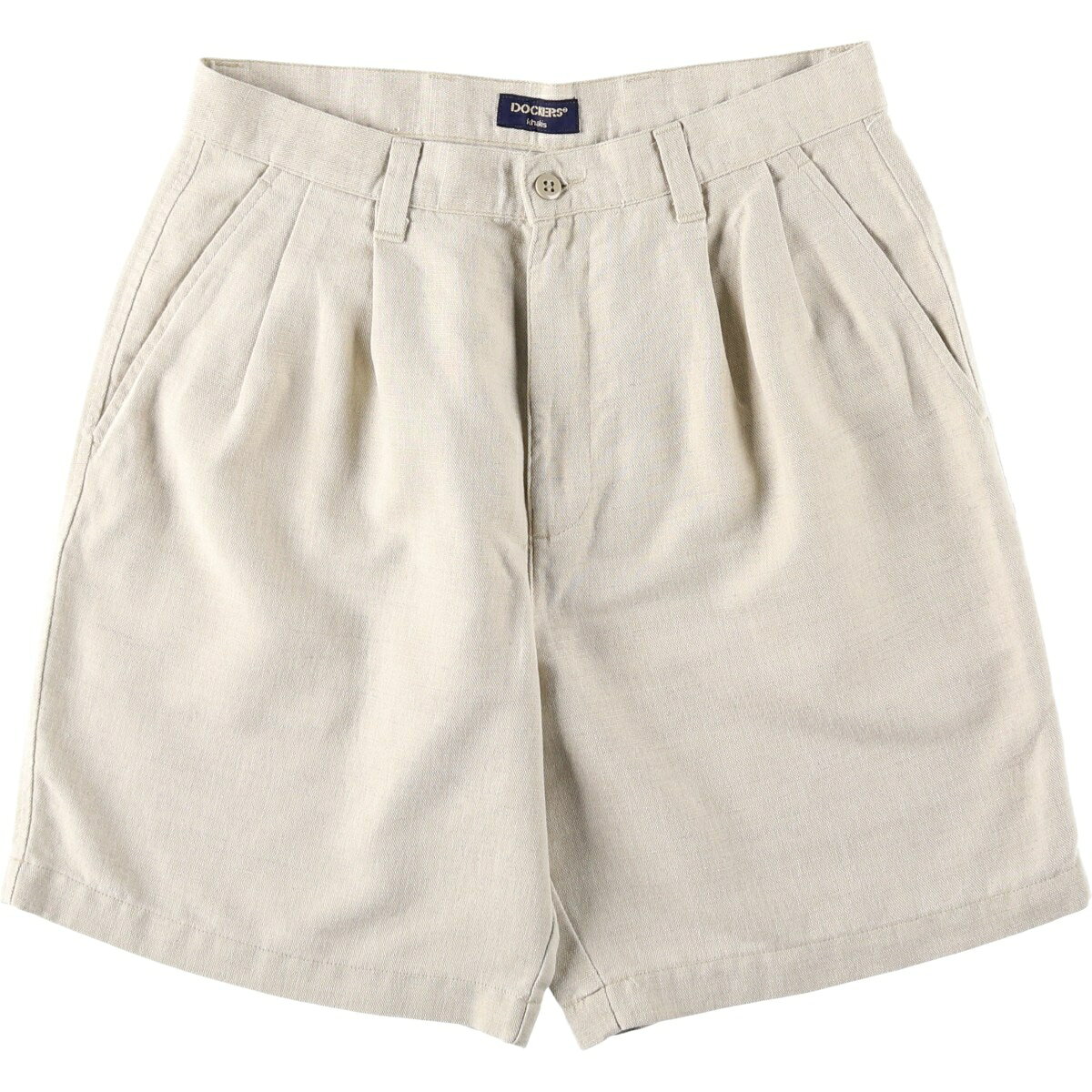 商品詳細 ブランド・DOCKERS・ドッカーズ・ 特徴・ジッパーフライ・ツータック・ モデル/形状・khakis・リネンショーツ ショートパンツ・ 素材・リネン:55%・コットン:45%・ 色・生成り・ 柄・無地・ 生産国・ドミニカ製・ 年...