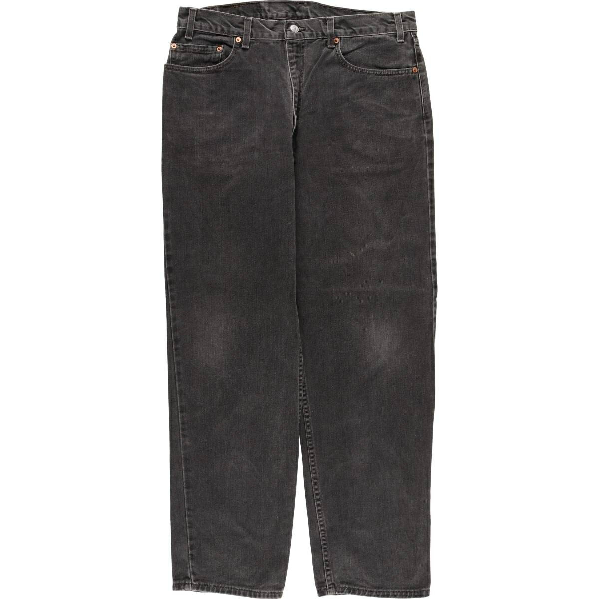 商品詳細 ブランド・Levi's・リーバイス・ 特徴・ジッパーフライ・ モデル/形状・550 RELAXED FIT・ブラックデニム テーパードデニムパンツ・ 素材・コットン:100%・ 色・ブラック系 黒色・ 柄・無地・ 生産国・USA製...