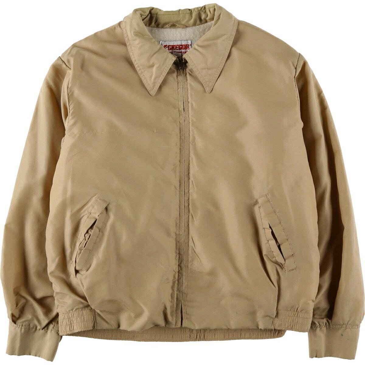 商品詳細 ブランド・McGREGOR・マックレガー・ 特徴・薄手・フルジップ・TALONジップ・ヴィンテージ・チンスト付き・ モデル/形状・Anti-Freeze・スイングトップ スポーツジャケット・ 素材・不明・ 色・ベージュ系・ 柄・無...