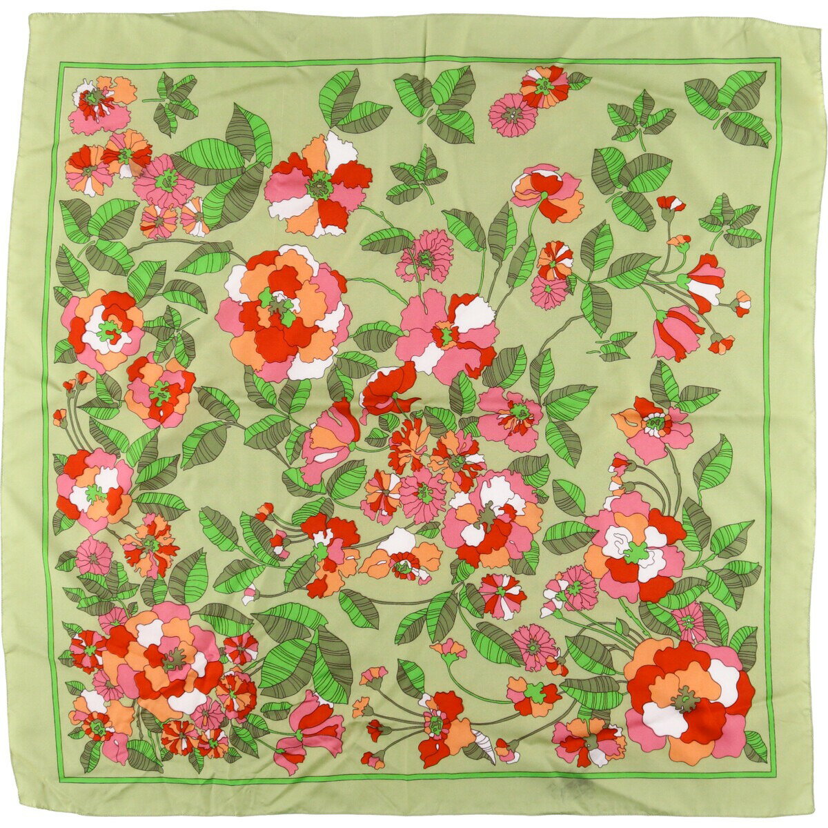 商品詳細 ブランド・UNKNOWN・ 特徴 モデル/形状・スカーフ・ 素材・ポリエステル:100%・ 色・グリーン系 緑色・ 柄・花柄・ 生産国・不明・ 年代 サイズ・-・表記サイズ:-・全長:76cm・幅:75.5cm・ コンディション・...