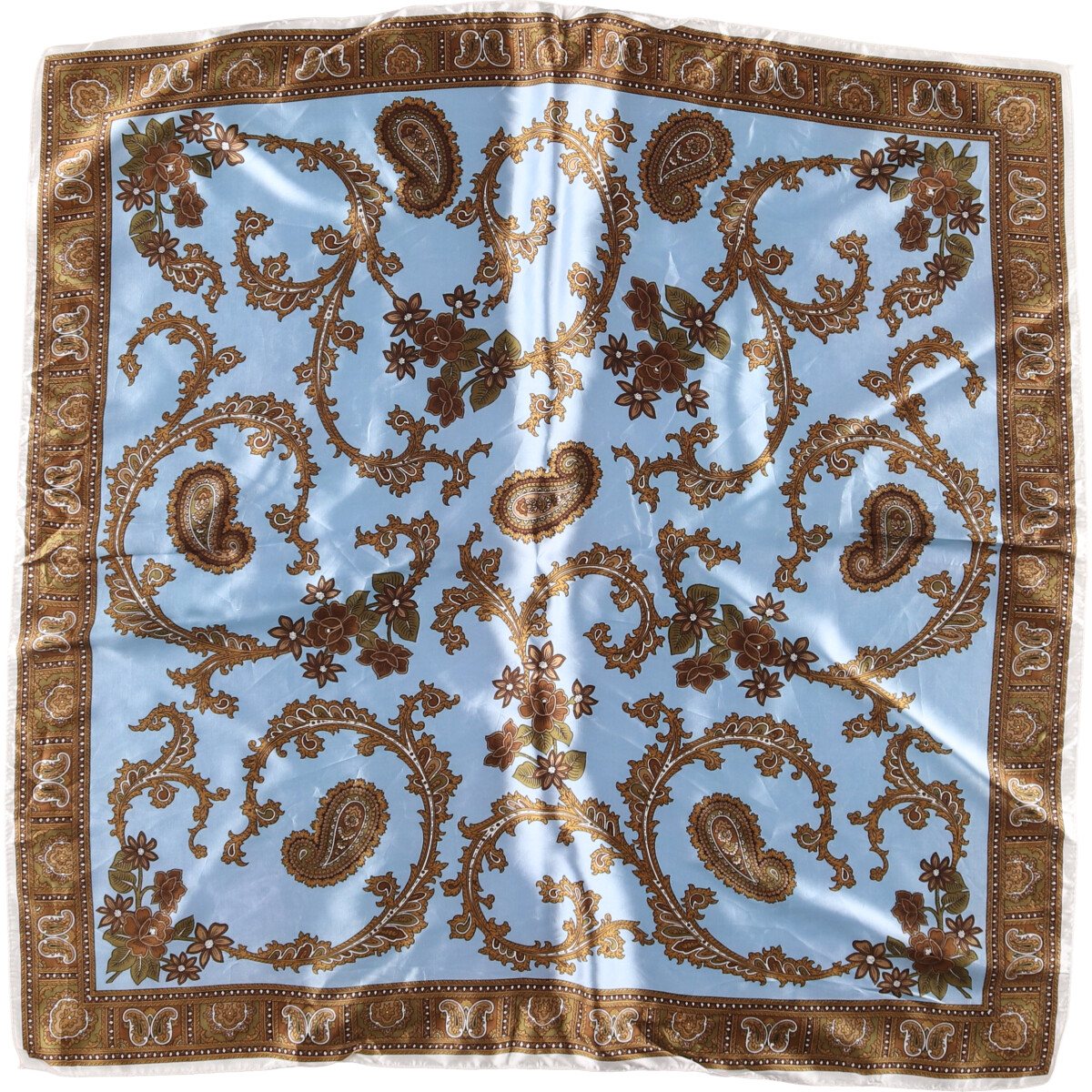 商品詳細 ブランド・UNKNOWN・ 特徴 モデル/形状・スカーフ・ 素材・不明・ 色・ブルー系 水色・ブラウン系 茶色・ 柄・総柄・ペイズリー柄・ 生産国・不明・ 年代 サイズ・-・表記サイズ:-・全長:67.5cm・幅:67cm・ コン...