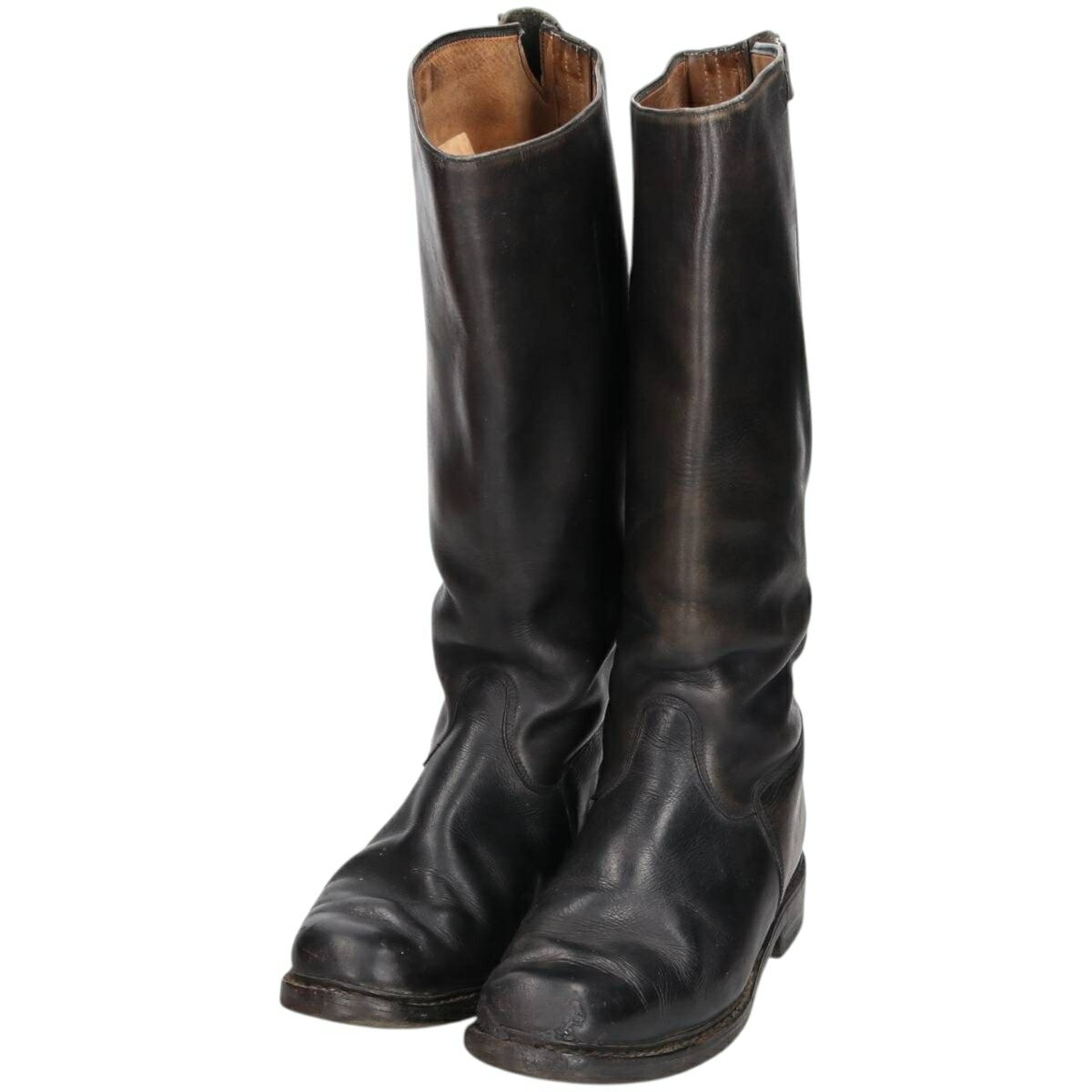 商品詳細 ブランド・UNKNOWN・ 特徴・ロングブーツ・ モデル/形状・ロングブーツ・ 素材・本革レザー・ 色・ブラック系 黒色・ 柄・無地・ 生産国・不明・ 年代 サイズ・メンズ25.5cm・表記サイズ:不明・ヒール高さ:3cm・ブーツ...