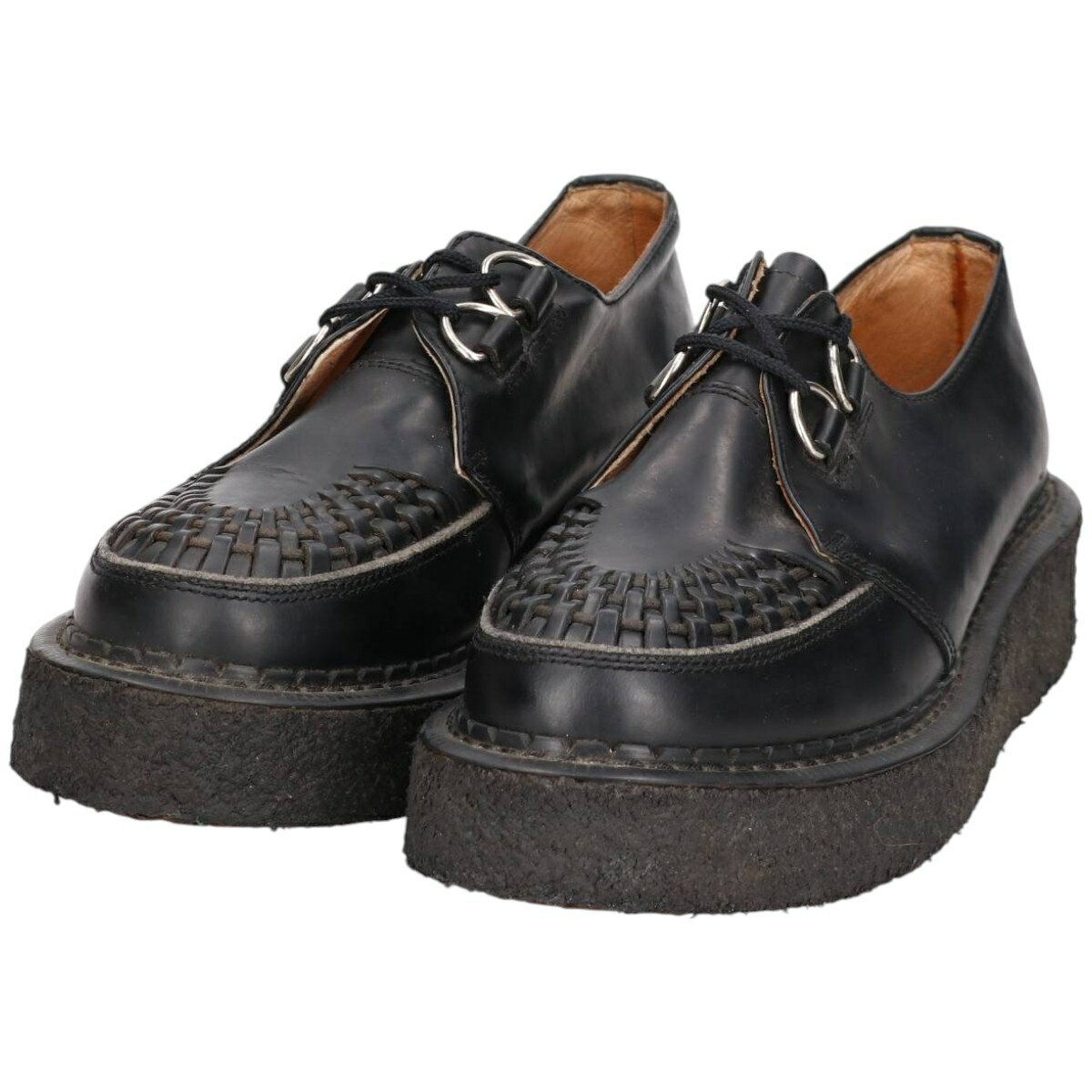 商品詳細 ブランド・Getta Grip・ゲッタグリップ・ 特徴・編み込み・ モデル/形状・レザーシューズ・ 素材・本革レザー・ 色・ブラック系 黒色・ 柄・無地・ 生産国・韓国製・ 年代 サイズ・メンズ25.5cm・表記サイズ:7・ヒール...