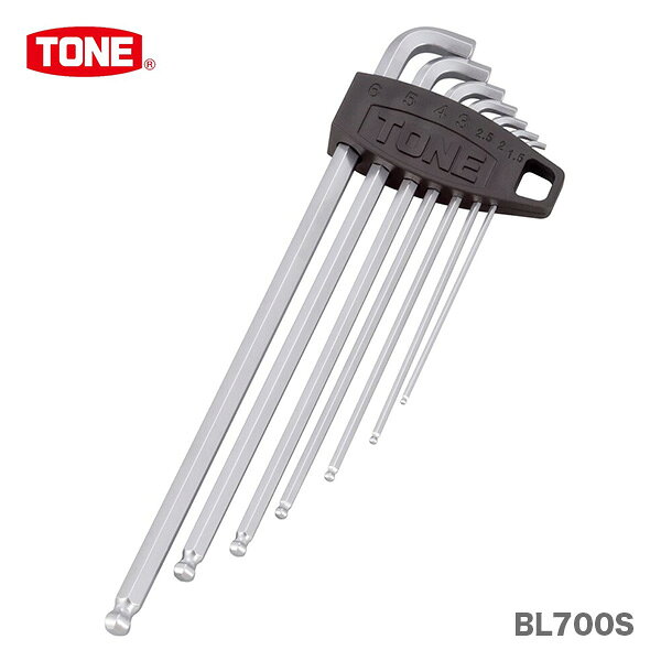 【在庫限り！アウトレット品】〈トネ〉レンチセット　BL700S（首下ショートロングボールポイントL 形レンチ7点＋ホルダー） 「問屋さんに眠っていた希少商品をアウトレットで大奉仕！」この機会にぜひお求めを！※アウトレット品につき、お客様のご...