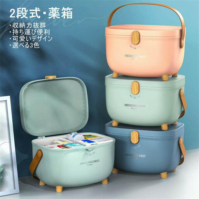商品詳細■カラー：グリーン　ブルー　ピンク■サイズ：280mm*220mm*180mm■重さ：588g■素材：abs+pp■生産国：中国■関連キーワード：薬箱 大容量 おしゃれ くすり箱 クスリ箱 救急箱 お薬ケース お薬収納 医薬品収納ケ...