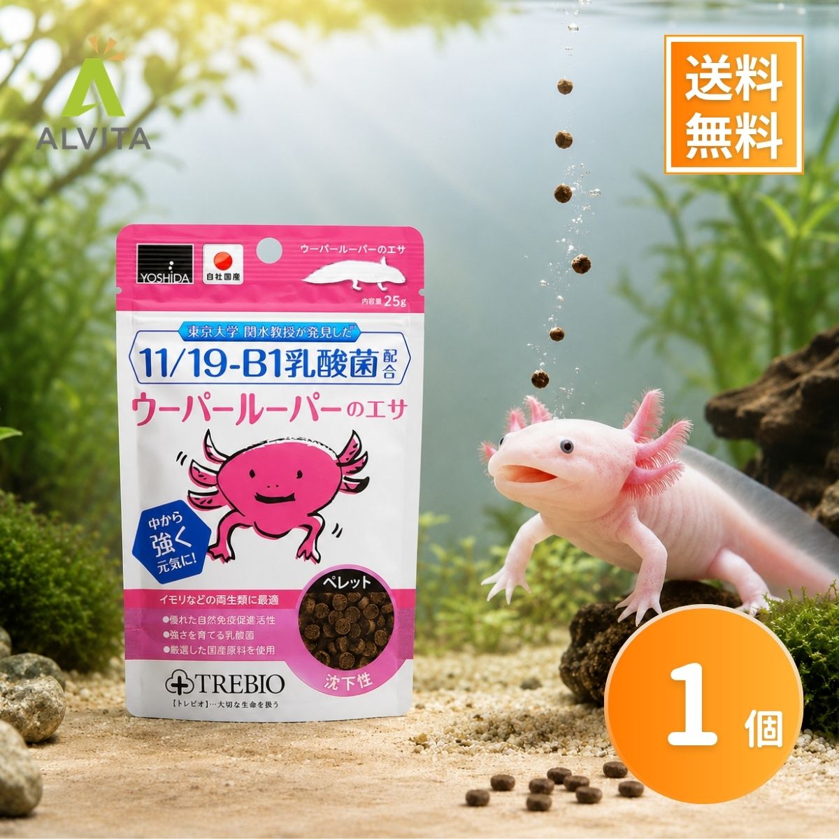 商品情報商品説明【ウーパールーパー・イモリなどの両生類に】吉田飼料の「トレビオ ウーパールーパーのエサ」は、ウーパールーパーやイモリなどの両生類に与えやすい専用フードです。沈下性のタブレットタイプなので、水中で食べやすく、丸飲みしやすい形状...