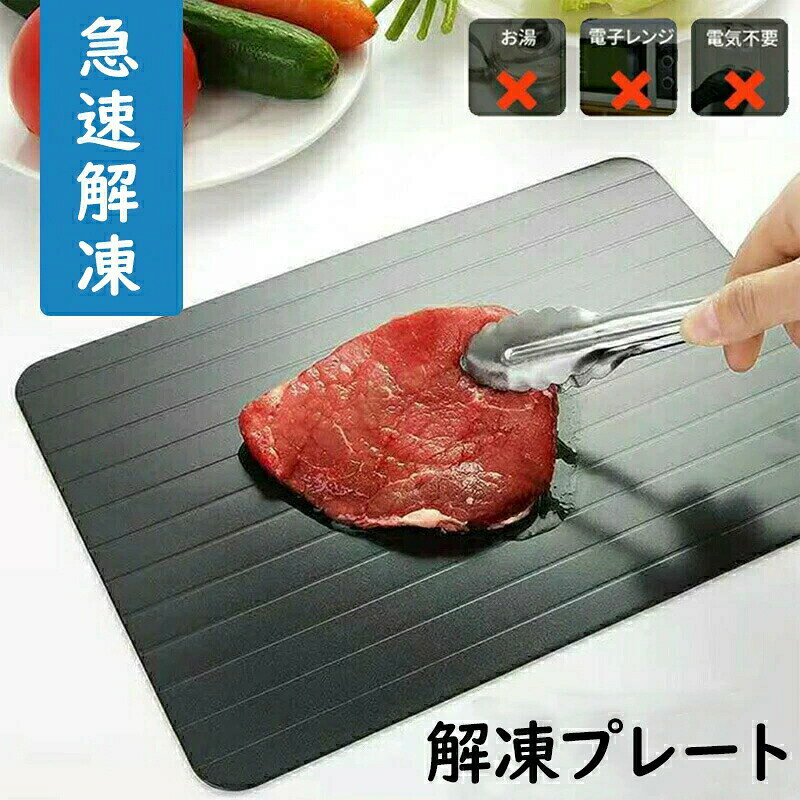 【商品詳細】冷凍食材を急速解凍する食材専用の解凍プレートです。使い方は簡単。冷凍食材をプレートの上に乗せるだけ。通常の数倍の速さで解凍します。ムラ無く素早い解凍で鮮度を維持。美味しく調理していただけます。食材であれば全て対応！牛・豚・鳥など...