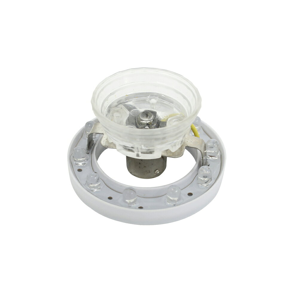 DC24VLED光源LED11個 商品説明 ●既存のマーカーランプの電球と取り替えて使用するユニット。 ●リフレクターをクリアにし、中心にLEDを追加することで、マーカーランプ先端の明るさを大幅にアップさせる。 ●口金：BA15s ●主材質...