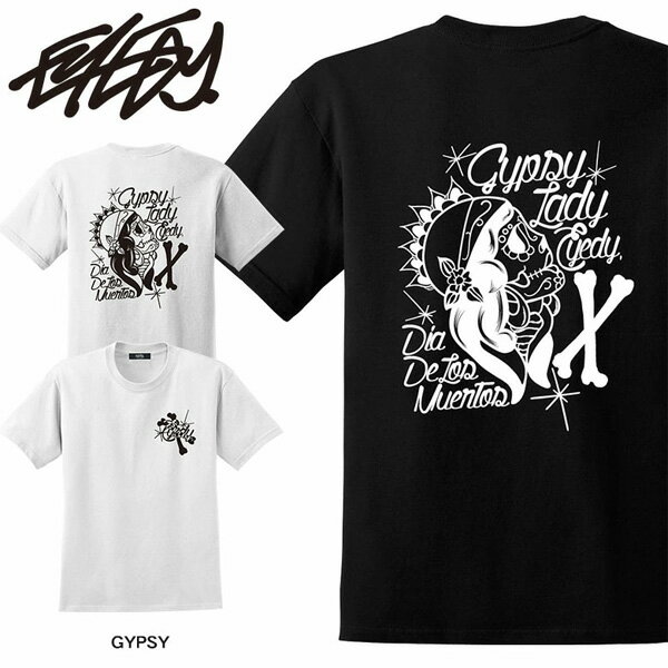 6.0ozのオープンエンド糸を使用したアメリカンテイストたっぷりのザックリとした素材感が特徴のTシャツです。 EYEDY定番人気のジプシーレディー柄。メンズとしてはもちろん、ビッグサイズのレディースとしてもオススメ。 ホワイト 白 白T ブ...