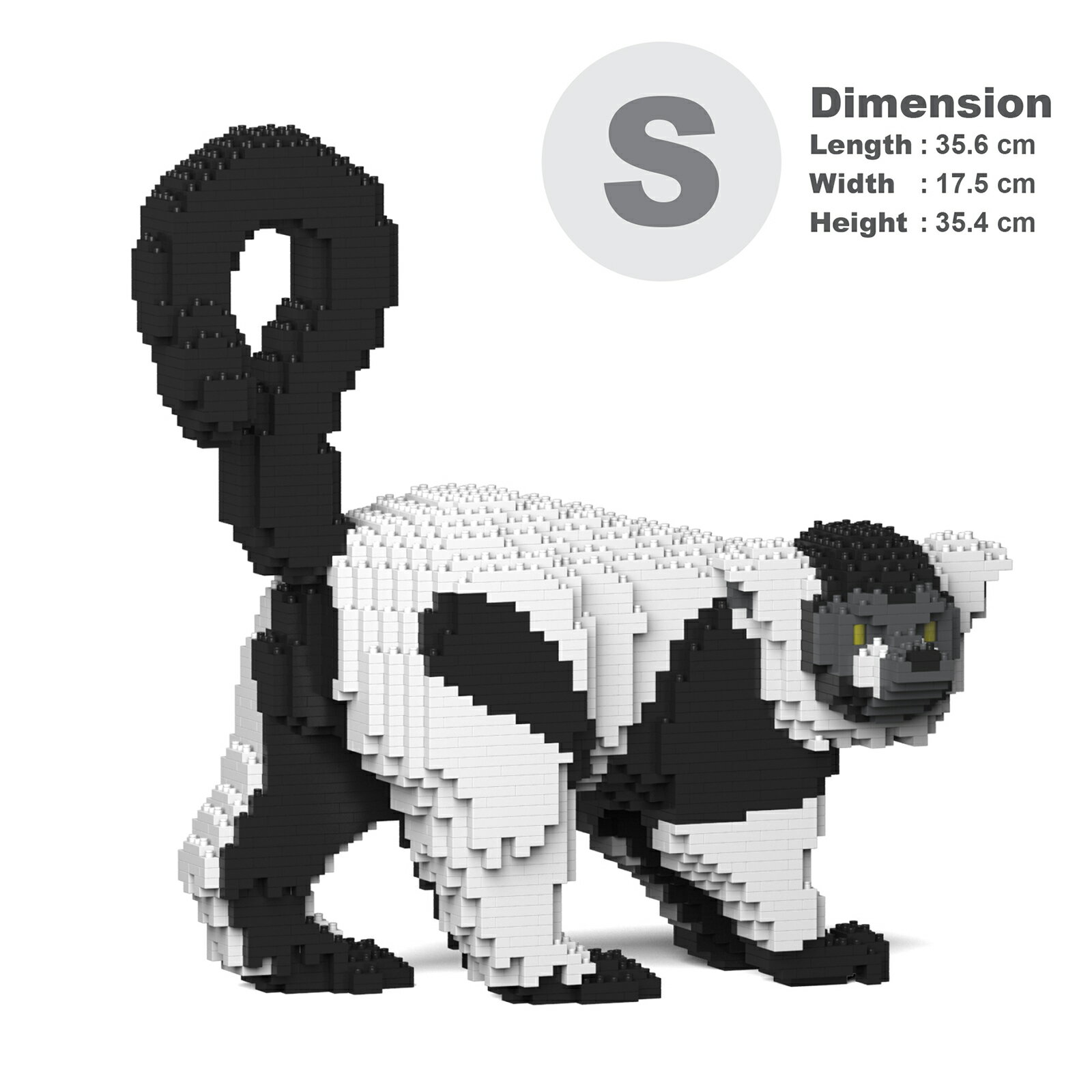 クロシロエリマキキツネザル 01S 品番: ST19ML56 ブロックの数: 約 2370 シリーズ：Sculptor JEKCAがネジでブロックを固定する技術のパテントを持っています。 接着剤なしで組み立てたブロック同士を丈夫な構造にでき...