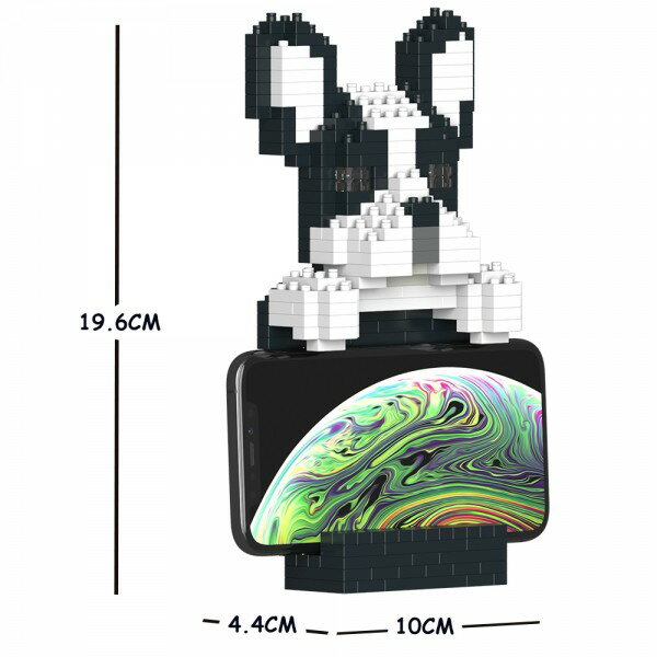 フレンチ・ブルドッグ スマートフォンスタンド 01S 品番: ST05DPS05 ブロックの数: 約 340 シリーズ：Sculptor JEKCAがネジでブロックを固定する技術のパテントを持っています。 接着剤なしで組み立てたブロック同士...