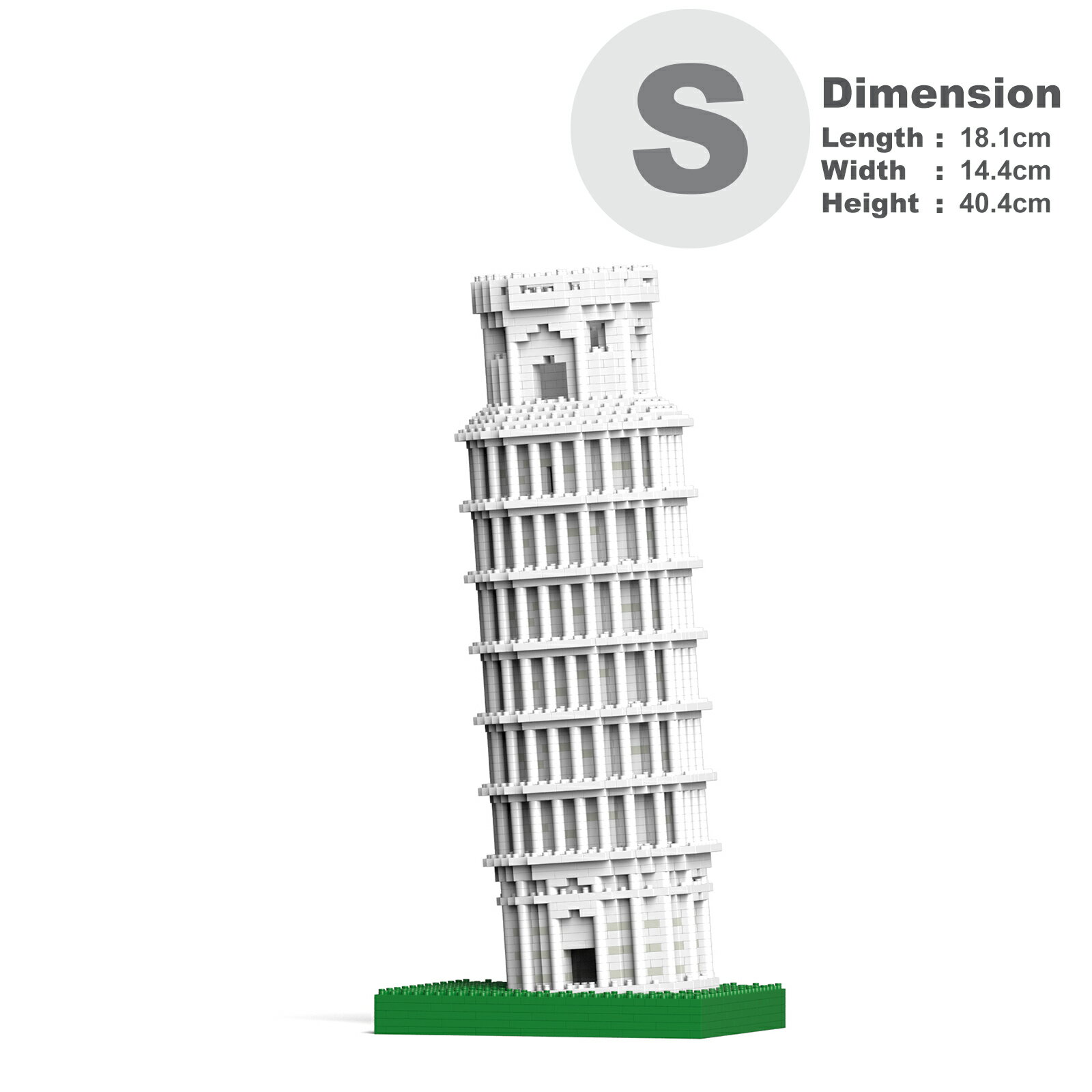 ピサの斜塔 01S 品番: ST27AW08 ブロックの数: 約 3430 シリーズ：Sculptor JEKCAがネジでブロックを固定する技術のパテントを持っています。 接着剤なしで組み立てたブロック同士を丈夫な構造にできます。 固定の手...
