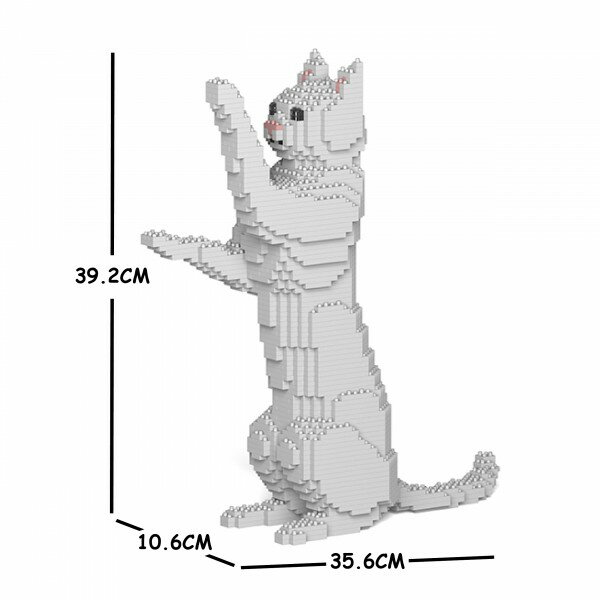 白猫 ねこ 15S-M01 品番: ST19CA15-M01 ブロックの数: 約 1730 目の色は4色入り：グリーン、イエロー、ブルー、ブラック シリーズ：Sculptor JEKCAがネジでブロックを固定する技術のパテントを持っています...