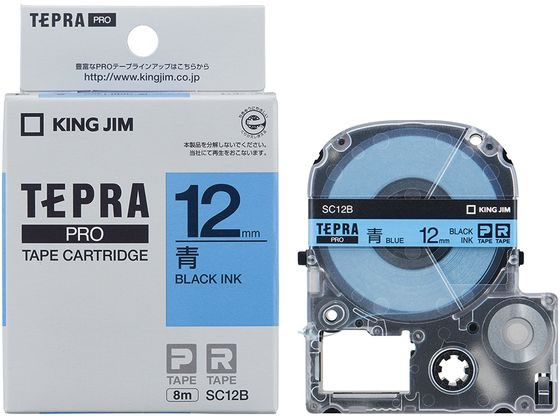【仕様】●テープ長さ：8m●ラベル色／文字色：青／黒文字●テープ幅：12mm●パステルカラーに黒文字タイプ●テプラTRタイプにはご使用になれません。●グリーン購入法適合●GPNエコ商品ねっと掲載【検索用キーワード】キングジム　KINGJIM...