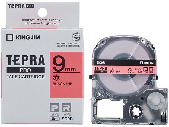 【仕様】●テープ長さ：8m●ラベル色／文字色：赤／黒文字●テープ幅：9mm●パステルカラーに黒文字タイプ●テプラTRタイプにはご使用になれません。●グリーン購入法適合●GPNエコ商品ねっと掲載【検索用キーワード】キングジム　KINGJIM　...