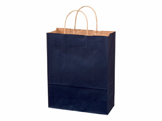 【仕様】●サイズ：S（縦330×横260×マチ110mm）●色：紺●材質：未晒紙80g／m2●手紐：紙丸紐●口部分切りっぱなし（折り込んでいません）●注文単位：1パック（50枚）【検索用キーワード】店舗用品　袋　手提袋　手提げ袋　包装用品　...