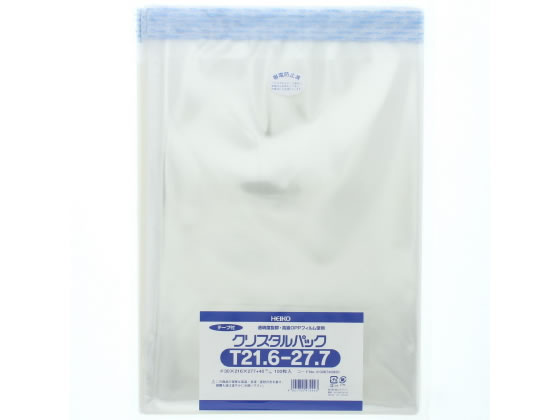 【仕様】●サイズ：縦277（＋テープ部分：40mm）×横216mm●厚み：0．03mm●材質：OPPフィルム●入数：100枚●テープ付きで封ができます。●様々な商品の封入等に最適です。【検索用キーワード】店舗用品　袋　OPP袋　包装用品　ポ...