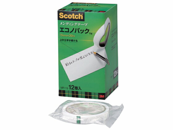 【仕様】●材質：基材／アセテートフィルム　マットフィニッシュ（つや消し加工）●粘着剤：アクリル系●仕様：大巻●サイズ：幅15mm×長さ30m●注文単位：1箱（12巻）●GPNエコ商品ねっと掲載【検索用キーワード】めんでぃんぐてーぷ　文房具　...