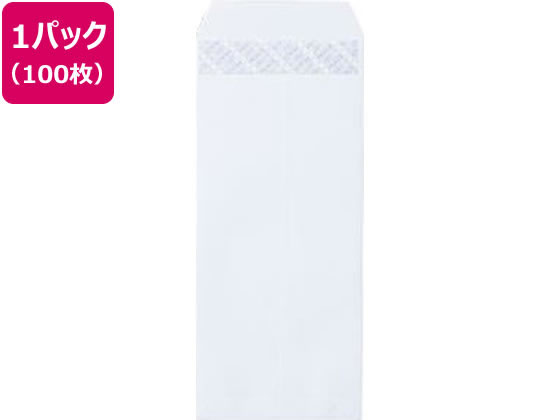 【仕様】●色：ホワイト●規格サイズ：長4●寸法：縦205×横90mm●紙厚：80g／m2●郵便番号枠あり●口糊：テープ付き●貼り合わせ：センター貼り●注文単位：1パック（100枚）●GPNエコ商品ねっと掲載【検索用キーワード】封筒　ホワイト...