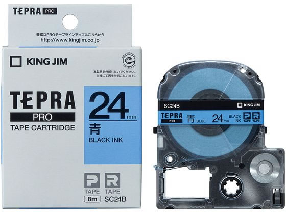 【仕様】●テープ長さ：8m●ラベル色／文字色：青／黒文字●テープ幅：24mm●パステルカラーに黒文字タイプ●テプラTRタイプにはご使用になれません。●グリーン購入法適合●GPNエコ商品ねっと掲載【検索用キーワード】キングジム　KINGJIM...