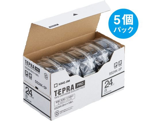 【商品説明】環境に優しいエコパック。包装材を減らし、廃棄物を削減しました。【仕様】●ラベル幅：24mm●テープ長さ：8m●テープ色：白●文字色：黒文字●注文単位（入数）：1箱（5個入）環境に優しいエコパック。包装材を減らし、廃棄物を削減しま...