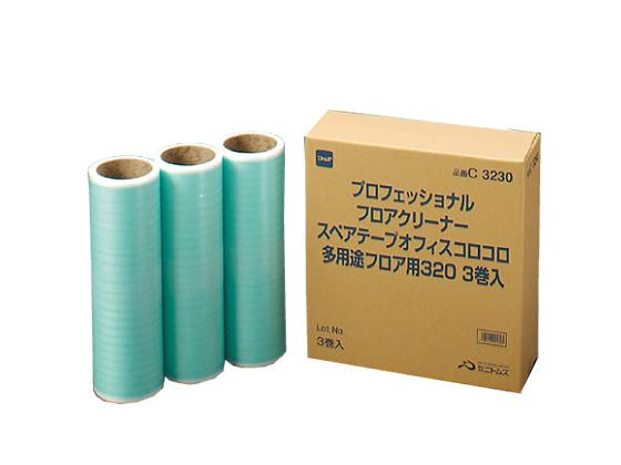 【商品説明】●ふわふわのクッション粘着●静電気の発生で細かいホコリ、花粉なども吸着します。●使いはじめから終わりまで巻径の変動が少ないビッグタイプ。【仕様】●サイズ：幅320mm×30周巻●巻芯内径：76．5mm●テープ材質：クッション性粘...