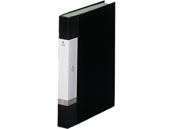 【商品説明】分類整理に便利な交換式背見出し。目にやさしいエンボス加工ポケット。【仕様】●表紙色：黒●サイズ：A4タテ●外寸法：縦306×横240mm●背幅：32mm●ポケット枚数：40枚●中紙：あり●中紙色：白●材質：表紙・ポケット／ポリプ...