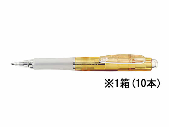 【仕様】●仕様：ノック式油性ボールペン●インク色：黒●ボール径：0．7mm●軸色：クリアイエロー●サイズ：全長130mm×最大径13．3mm●重量：11．2g●グリーン購入法適合●注文単位：1箱（10本）【検索用キーワード】ZEROSHIN...
