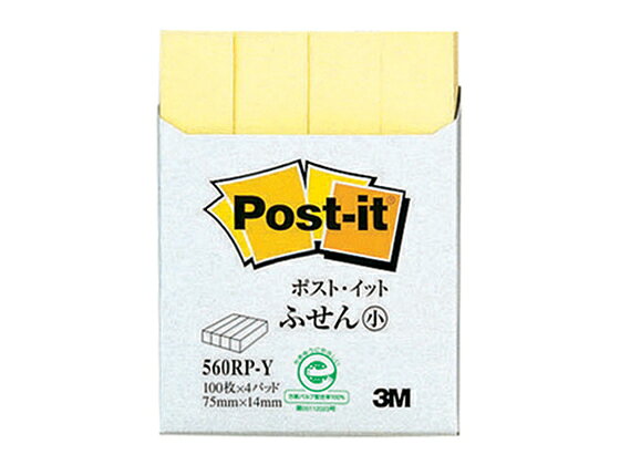 【仕様】●サイズ：縦75×横14mm●色：イエロー●枚数：1冊（100枚）●注文単位：1パック（4冊）●スペースをとらないふせんのスリムタイプ●グリーン購入法適合●GPNエコ商品ねっと掲載【検索用キーワード】ふせん紙粘着メモ　ポストイット　...