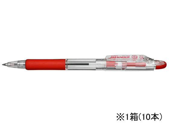 【仕様】●軸色：赤軸●インク色：赤●ボール径：0．5mm●油性インク●長さ：140．1mm●替芯：K−0．5芯（BRS−6A−K）●注文単位：1箱（10本）●グリーン購入法適合【検索用キーワード】ZEBRA　油性ボールペン　JIM−KNOC...