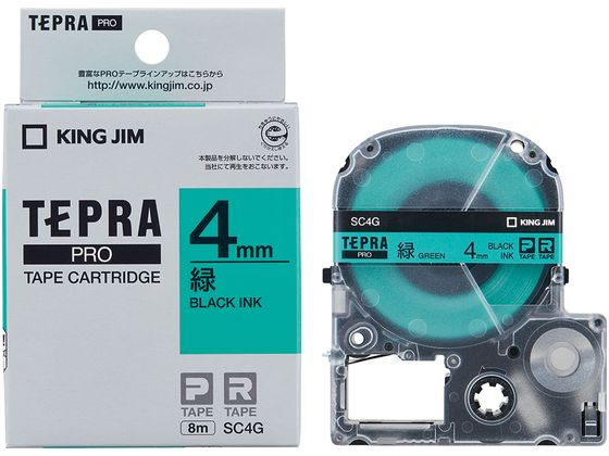 【仕様】●テープ長さ：8m●ラベル色／文字色：緑／黒文字●テープ幅：4mm●パステルカラーに黒文字タイプ●テプラTRタイプにはご使用になれません。●グリーン購入法適合●GPNエコ商品ねっと掲載【検索用キーワード】キングジム　KINGJIM　...