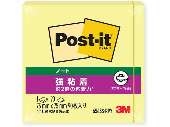 【仕様】●仕様：ノートタイプ●サイズ：75×75mm●色：イエロー●枚数：（1冊）90枚●グリーン購入法適合●GPNエコ商品ねっと掲載【検索用キーワード】ふせん紙粘着メモ　ポストイット　強粘着　のり付メモ　付箋　付せん　付箋紙　付せん紙　6...