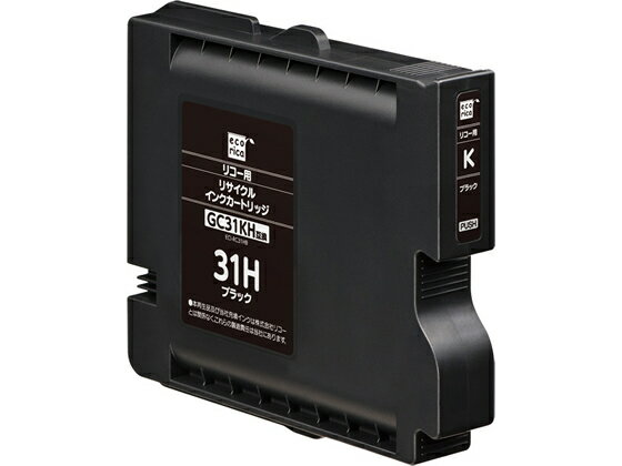 【仕様】●純正型番：GC31KH●色：ブラック●インク種類：顔料●Lサイズ●耐力インク●インク残量表示●グリーン購入法適合●GPNエコ商品ねっと掲載【検索用キーワード】エコリカ　ecorica　互換リサイクルインクカートリッジ　互換インクカ...