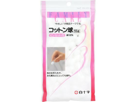 【商品説明】ファミリーケアシリーズ。綿100％。目、鼻、耳、口まわりのスキンケアやお化粧に最適です。【仕様】●Φ約14mm●ピンセット付き●注文単位:1パック（10g）【備考】※メーカーの都合により、パッケージ・仕様等は予告なく変更になる場...