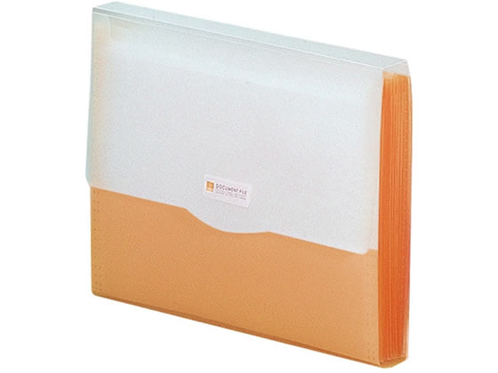 【商品説明】開閉がカンタンな面ファスナー使用。テストや書類を項目別にすっきり整理できる多仕切ファイル。ポケットの見出しは交換式で、タイトル記入が簡単です。【仕様】●色：オレンジ●サイズ：A4●外寸法：縦245×横330mm●幅：35mm●面...