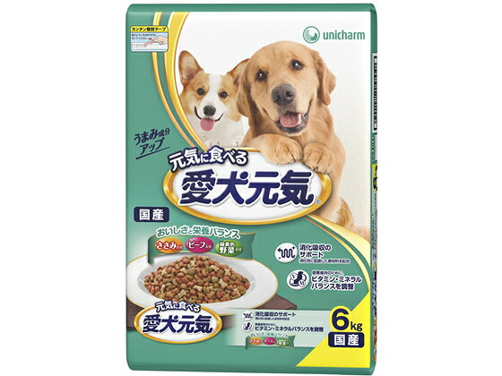 【仕様】●フレーバー：ささみ・ビーフ・緑黄色野菜入り●内容量：6kg●エネルギー（100gあたり）：約360kcal●成分：タンパク質／23．0％以上、脂質／10．0％以上、粗繊維／4．5％以下、粗灰分／8．5％以下、水分／10．0％以下●...