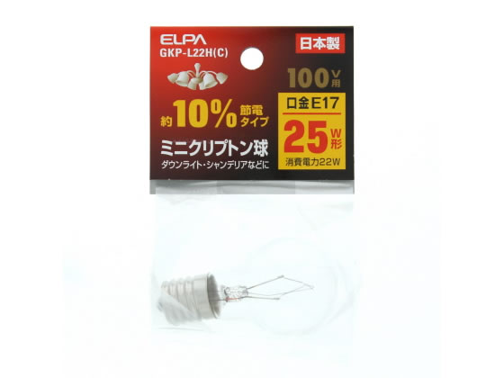 【仕様】●仕様：25W形●色：クリア●100Vタイプ●サイズ：球径35×全長67mm●定格消費電力：22W●定格平均寿命：約2000h●口金：E17●注文単位：1個【備考】※メーカーの都合により、パッケージ・仕様等は予告なく変更になる場合が...