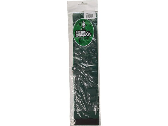 【仕様】●マジックテープ、安全ピン付き●材質：PVC●サイズ：90×400mm●色：グリーン●注文単位：1枚【備考】※メーカーの都合により、パッケージ・仕様等は予告なく変更になる場合がございます。【検索用キーワード】イクナス　いくなす　腕章...