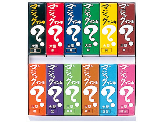 【仕様】●インク色：黒／赤／青／緑／黄色／茶色／橙色／紫／黄緑／黄土色／空色／桃色●筆記線幅：8．0mm（角芯）●油性インキ●注文単位：1セット（12色）●インクの補充ができます。●補充インク品番：MHJ60J−T●替ペン先品番：MSIN−...
