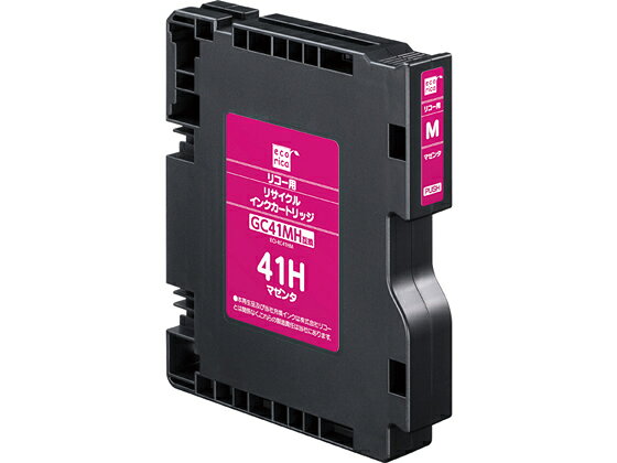【仕様】●純正型番：GC41MH●色：マゼンタ●インク種類：顔料●Lサイズ●耐力インク●インク残量表示●グリーン購入法適合【備考】※メーカーの都合により、パッケージ・仕様等は予告なく変更になる場合がございます。【検索用キーワード】えこりか　...