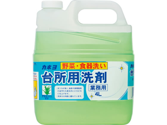 【仕様】泡立ちが良く、ベトベトした油汚れもすっきりと洗い落とします。アロエエキス配合。廃棄を考えたつぶせる容器です。お徳用の4Lです。●内容量：4L●液性：中性●成分：界面活性剤（13％直鎖アルキルベンゼンスルホン酸ナトリウム）、安定化剤【...