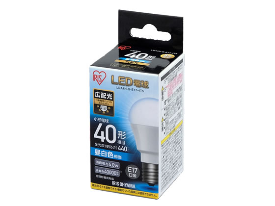 【仕様】密閉器具：対応調光機能：非対応断熱材施工器具：非対応白熱電球のように広範囲に明るい広配光タイプ。トイレや階段などの照明に最適なLED電球です。口金サイズがE17口金なので、照明器具を替えることなくご使用いただけます。誤挿入防止ソケッ...