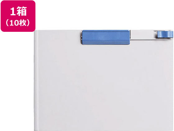 【商品説明】ペンホルダーが大きく開き太軸ペンも挟めます。裏面にはフック掛け用の穴が付いています。【仕様】●色：本体／グレー、クリップ／青●サイズ：A4ヨコ●とじ方向：長辺とじ●外寸法：縦233×横323mm●フック掛け穴1カ所付き●材質：本...