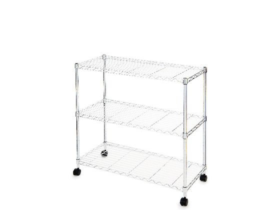 【商品説明】クロムメッキ仕上げのラックです。別売パーツと組み合わせて、オリジナルのシステムラックも作れます。棚の高さは自由に変えることができます。移動に便利なキャスター付きです。【仕様】●寸法：800×350×830mm●質量：6300g●...