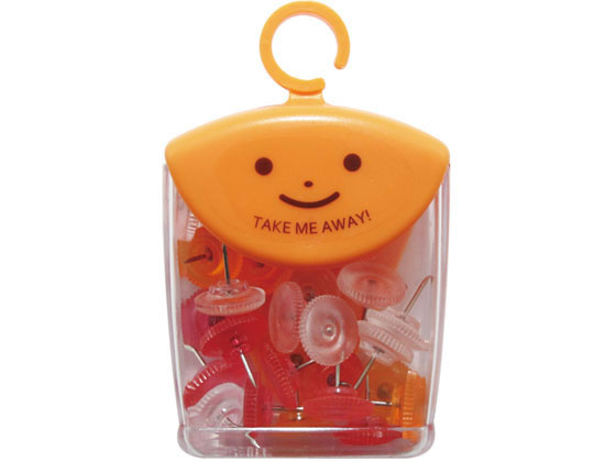 【商品説明】収納便利なスライド式で可愛くおしゃれなPOPカラーケース入のピンシリーズ。【仕様】●寸法：頭径Φ12．5mm、針長8mm●材質：PS樹脂、ステンレス針●包装：フック付ケース（蓋：PP／容器：PS）●入数：約30本●色：クリアフル...